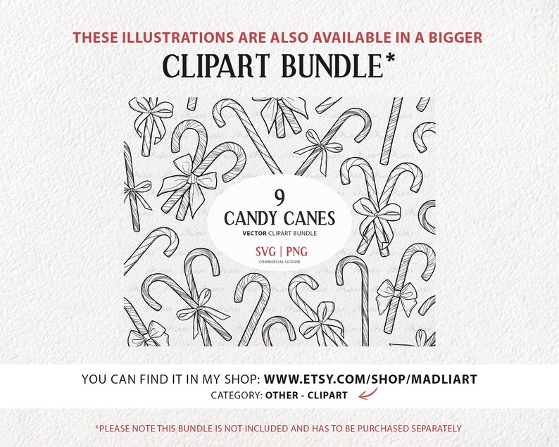 Candy Cane SVG Clipart Set. 4 Vector Christmas Candies. Winter Holiday ...