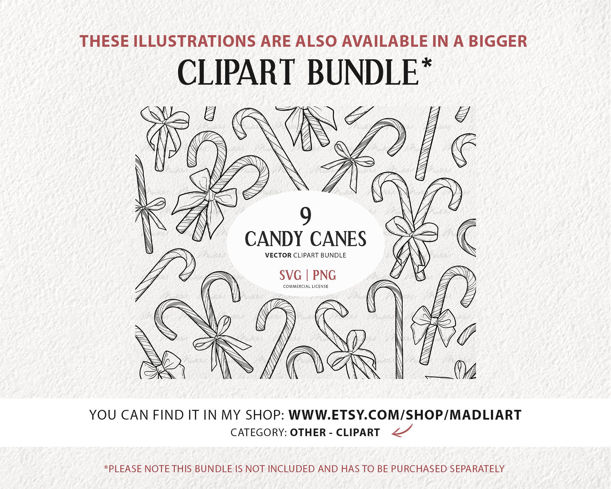 Candy Cane SVG Clipart Set. 4 Vector Christmas Candies. Winter - Etsy