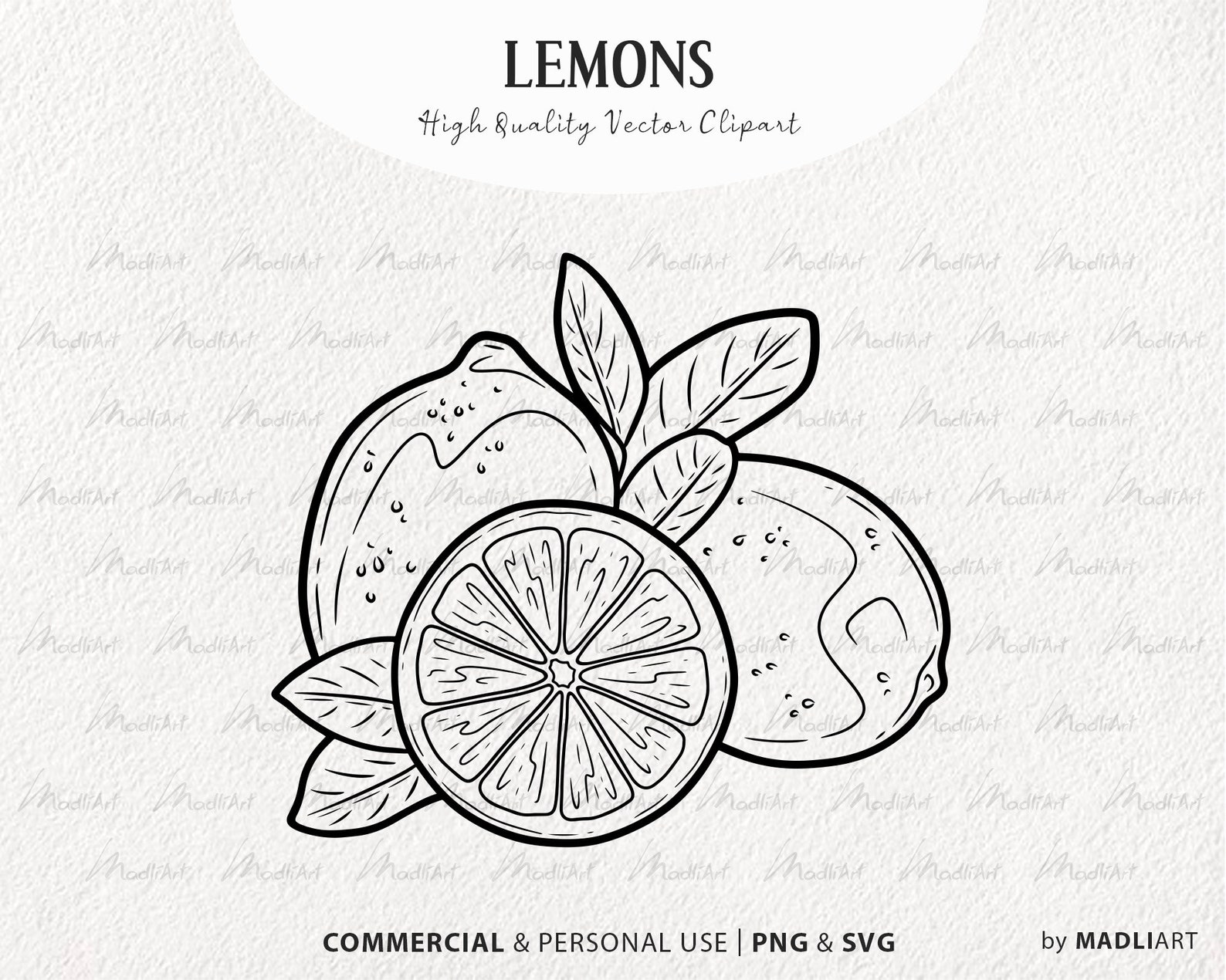 Lemon SVG Clipart. Vector Lemon. Lemon Tree Fruits. Citrus - Etsy