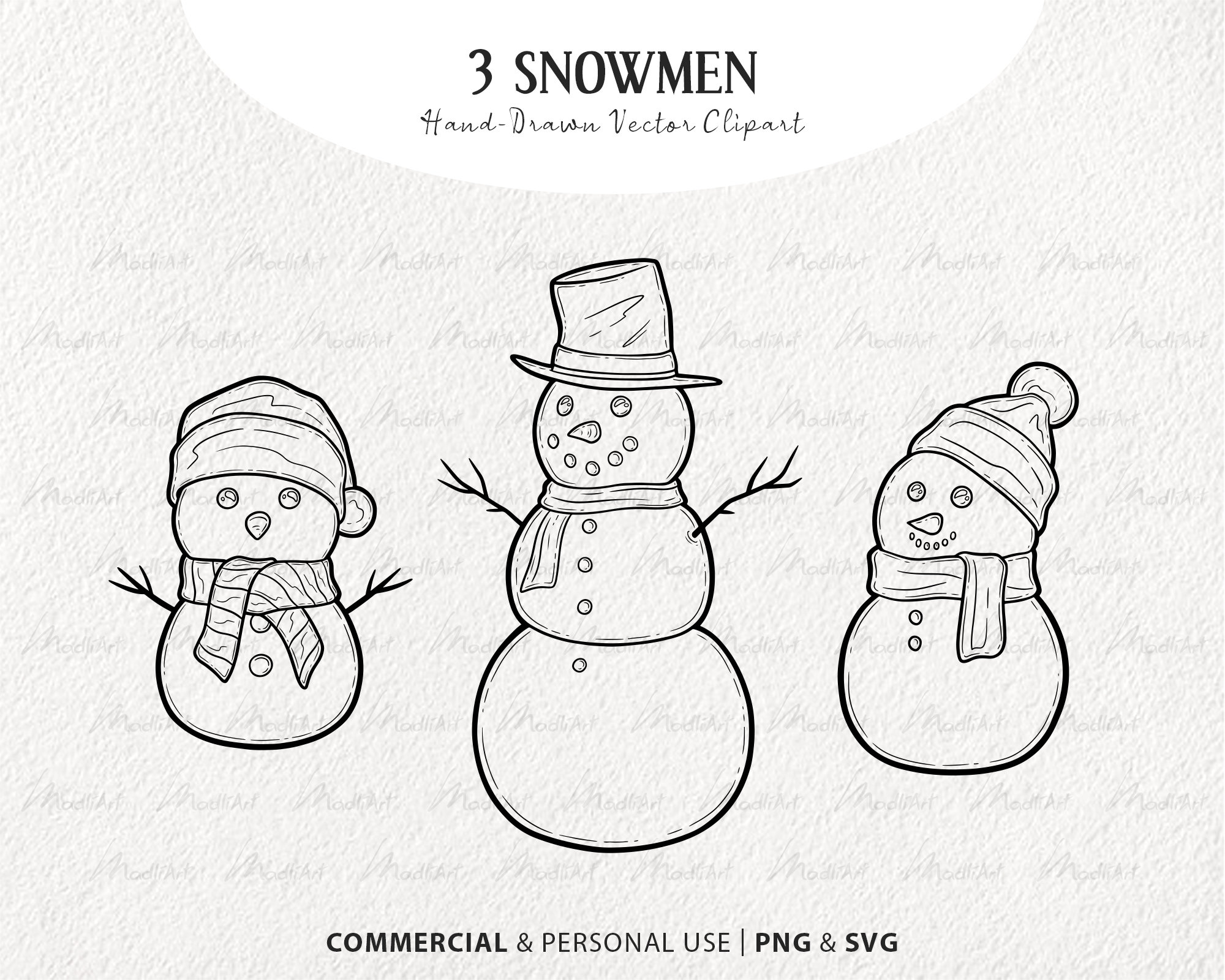 Christmas Snowman SVG Clipart Bundle. Snowman Family Vector - Etsy