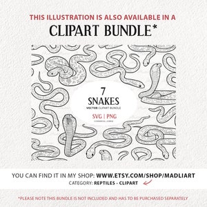 Rattlesnake SVG Clipart. Snake Vector Drawing. Cobra Tattoo Design ...