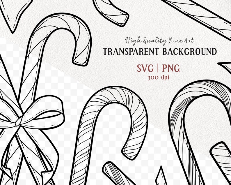 Candy Cane SVG Clipart Set. 9 Vector Christmas Candies. Winter Holiday ...