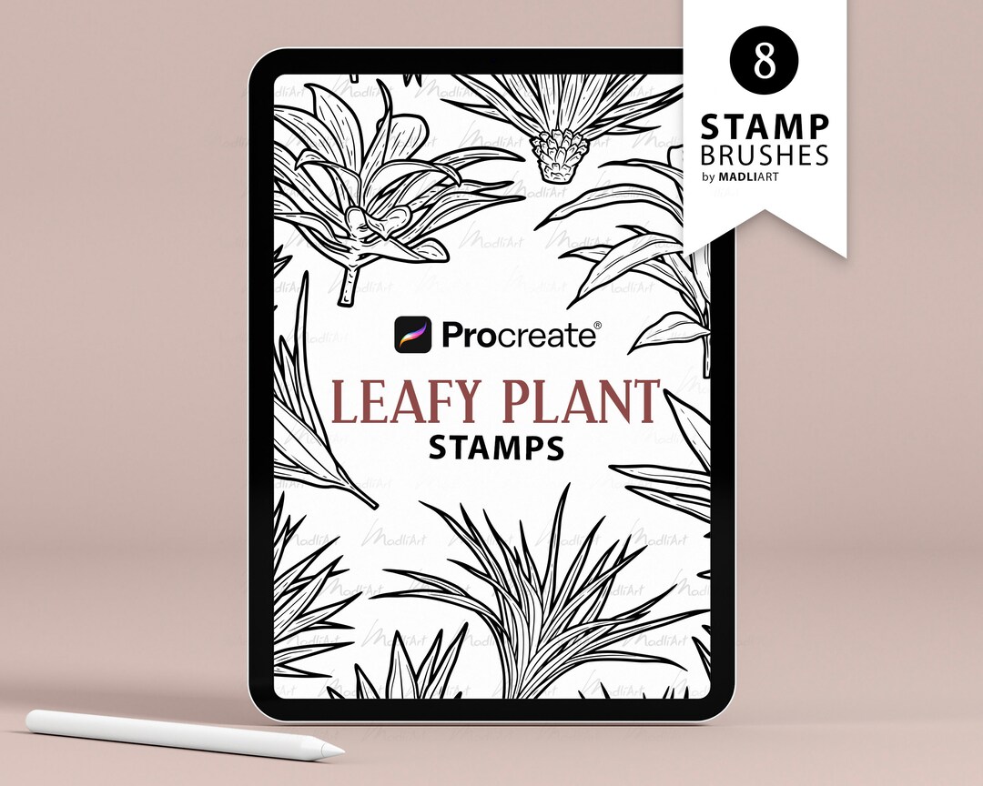 8 Leafy Plants Procreate Stamps. House Plant Tattoo Design. Potted ...