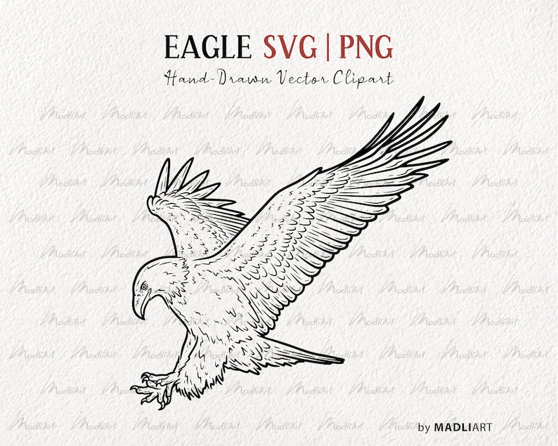 Eagle SVG Clipart Bundle. Eagle Vector Line Drawings. Bald Eagle Svg ...