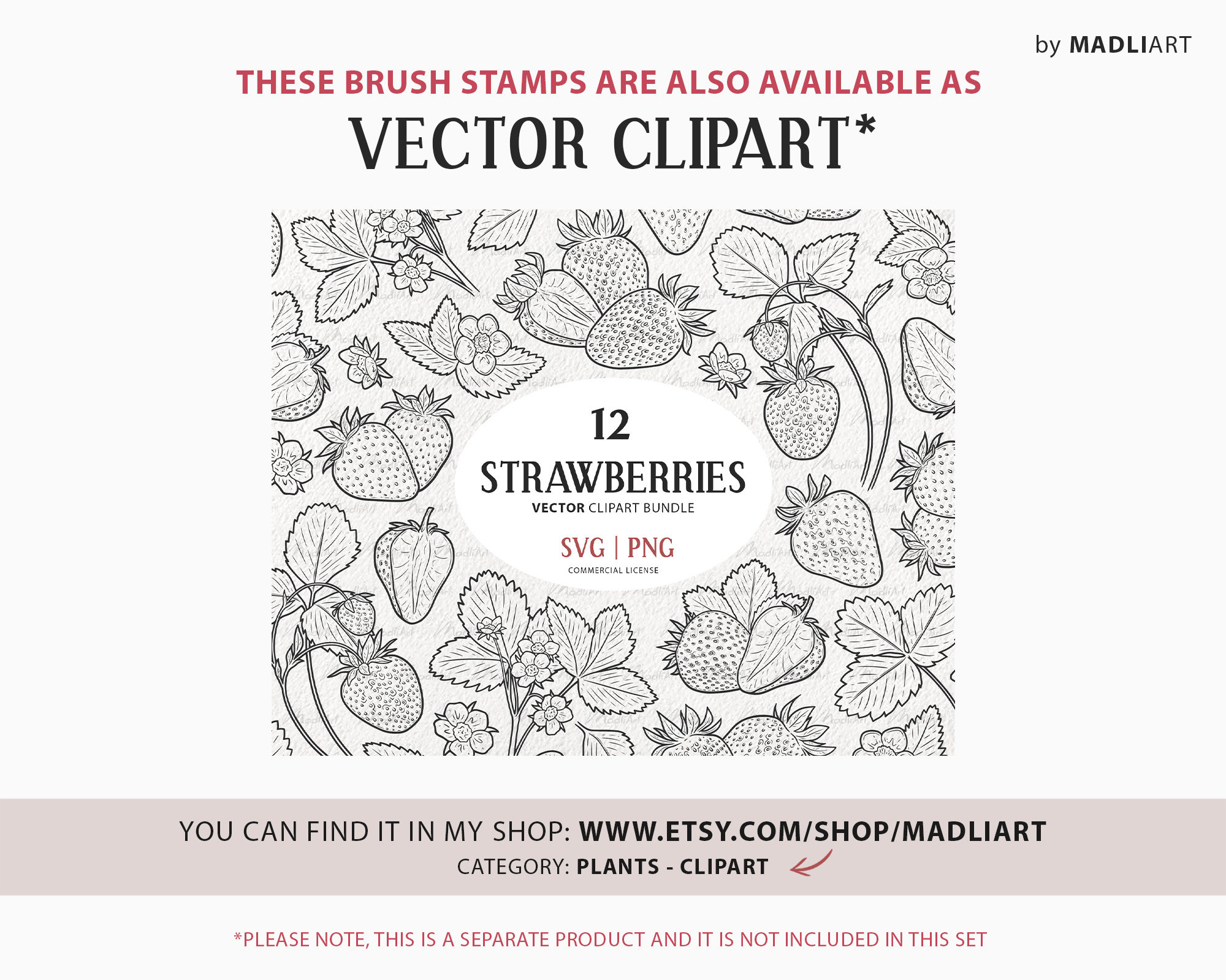 12 Strawberry Procreate Stamps. Strawberry Tattoo Art. Summer - Etsy