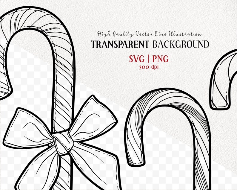 Candy Cane SVG Clipart Set. 4 Vector Christmas Candies. Winter Holiday ...