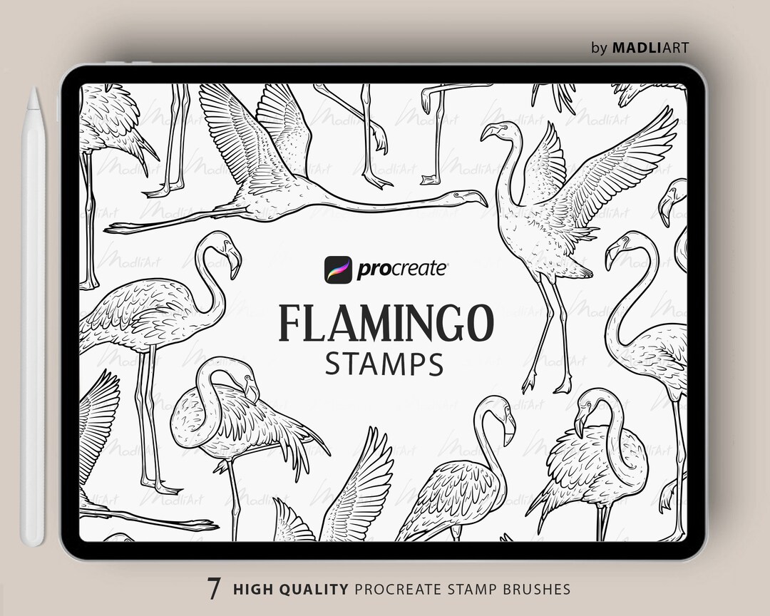 7 Procreate Flamingo Stamps. Flamingo Tattoo Design. Tropical - Etsy