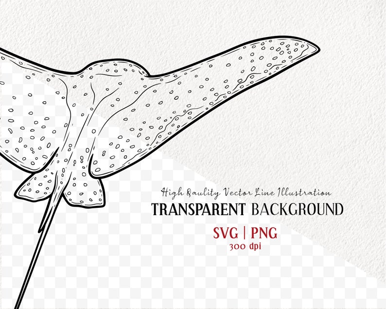 Spotted Eagle Ray SVG Clipart. Ray Fish Svg Illustration. Manta Ray ...