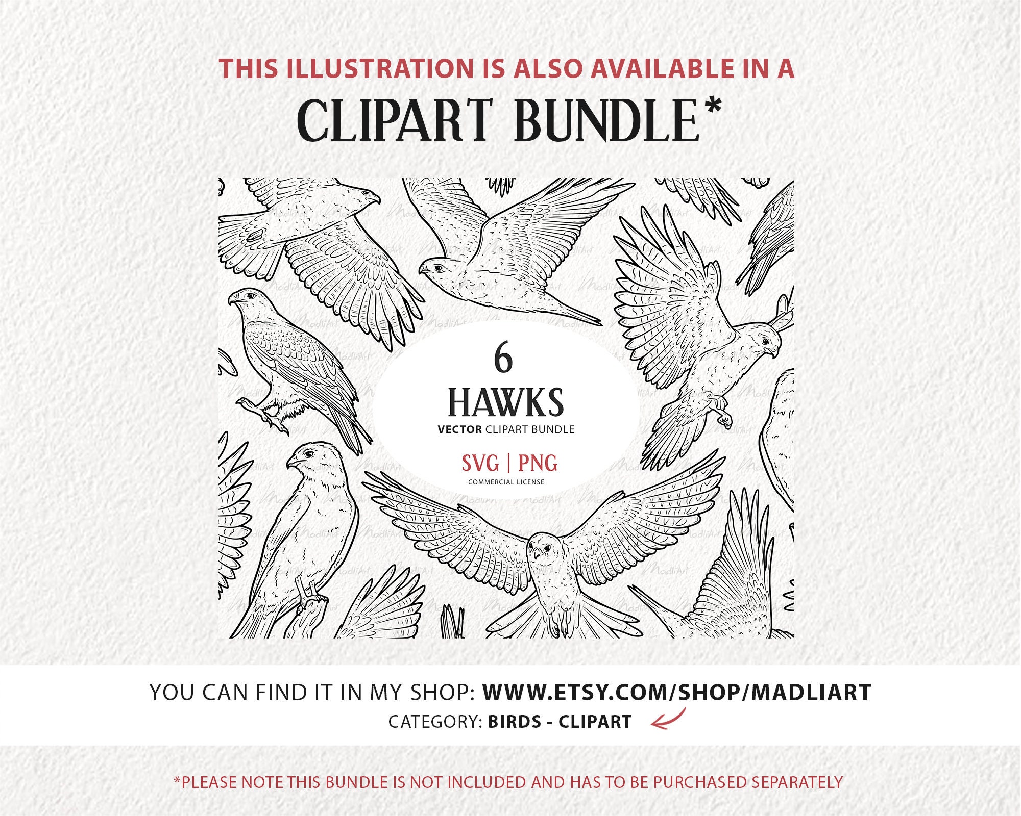 Hawk SVG Clipart Bundle. Eagle Vector Line Drawings. Bird of - Etsy