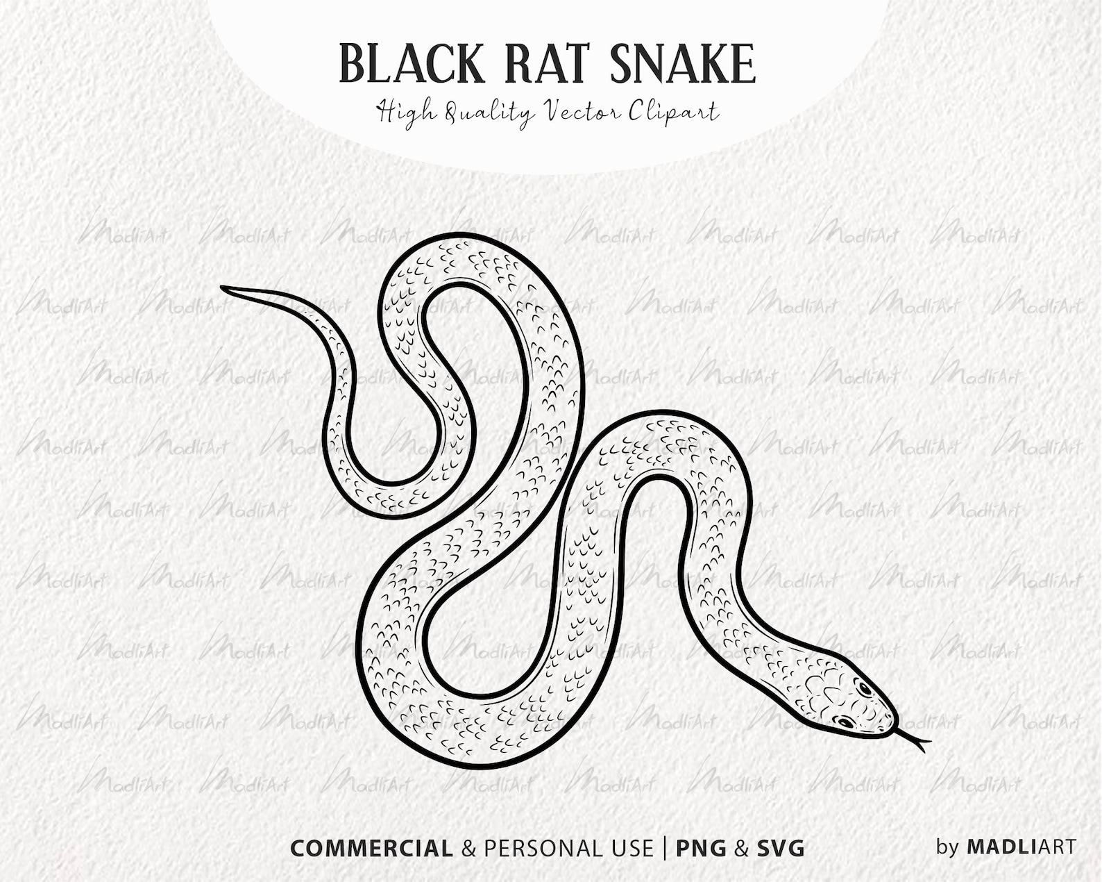 Rat Snake SVG Clipart. Snake Vector Drawing. Cobra Tattoo Design ...