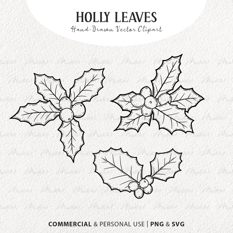 Holly Line Svg - Etsy