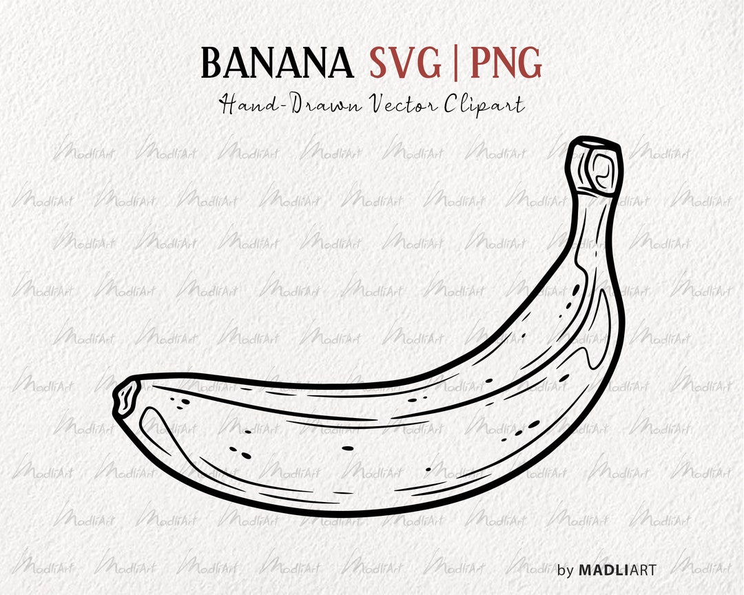 Banana Bunch SVG Clipart. Banana Vector Line Art. Banana Fruit Outline ...
