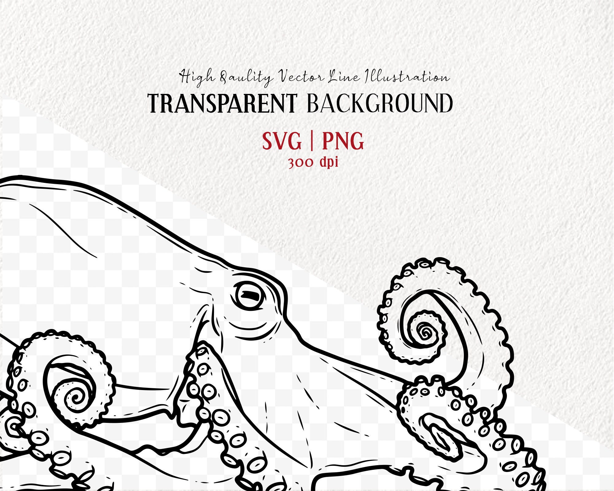 Octopus SVG Clipart. Kraken Vector Line Art. Octopus - Etsy