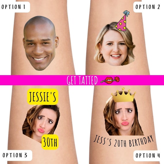 PHOTO TEMPORARY TATTOO Custom Face Tattoo Photo Temporary - Etsy