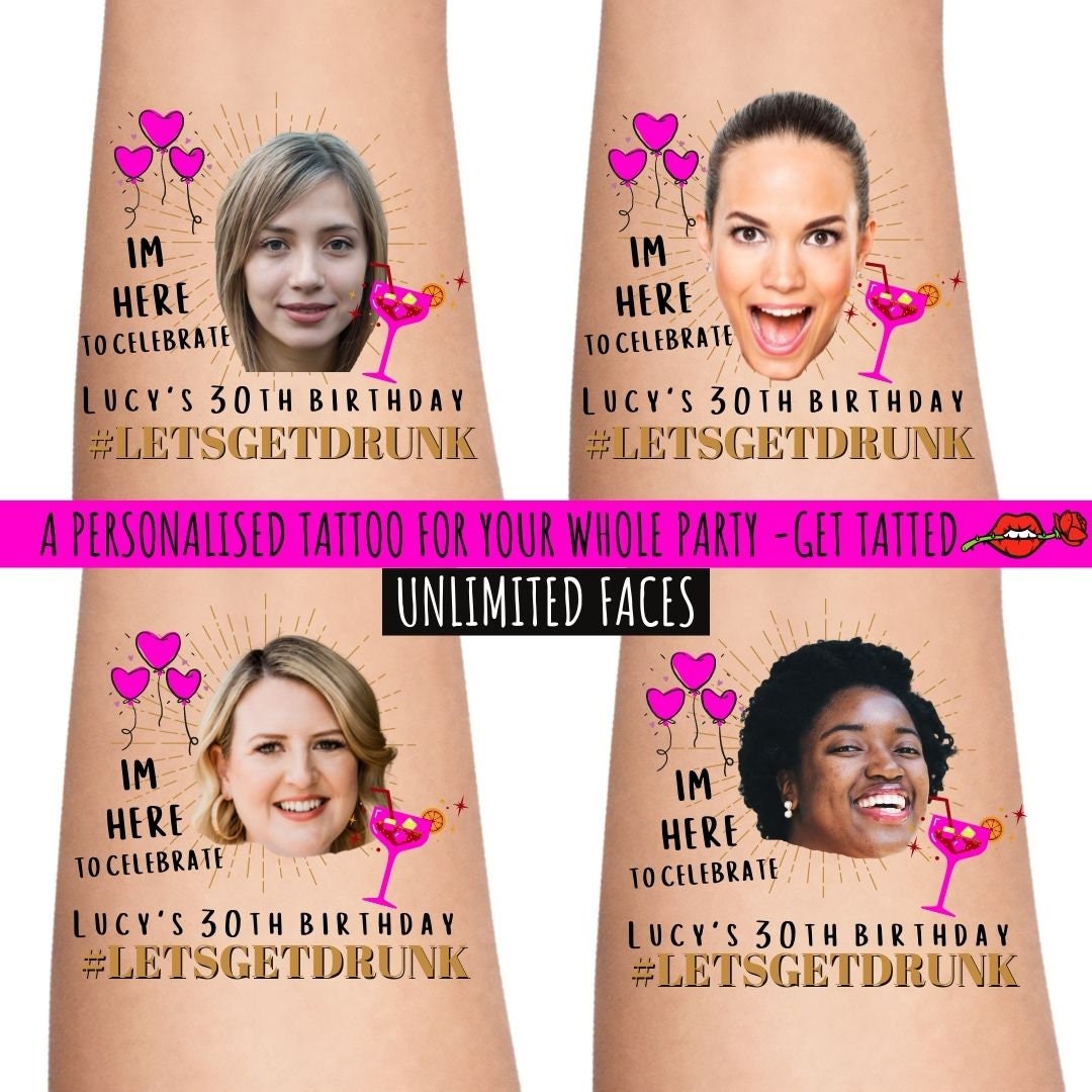 Birthday Temporary Tattoos, Personalised Birthday Gifts, Party Favours ...