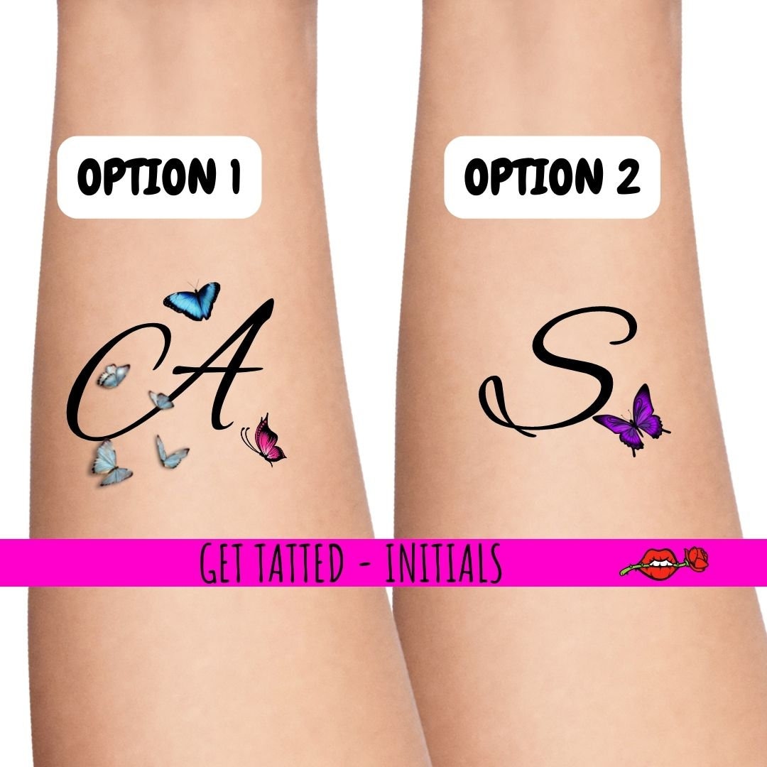 Personalised Initial Temporary Tattoo, Text Tattoo Tattoo, Name Tattoo ...