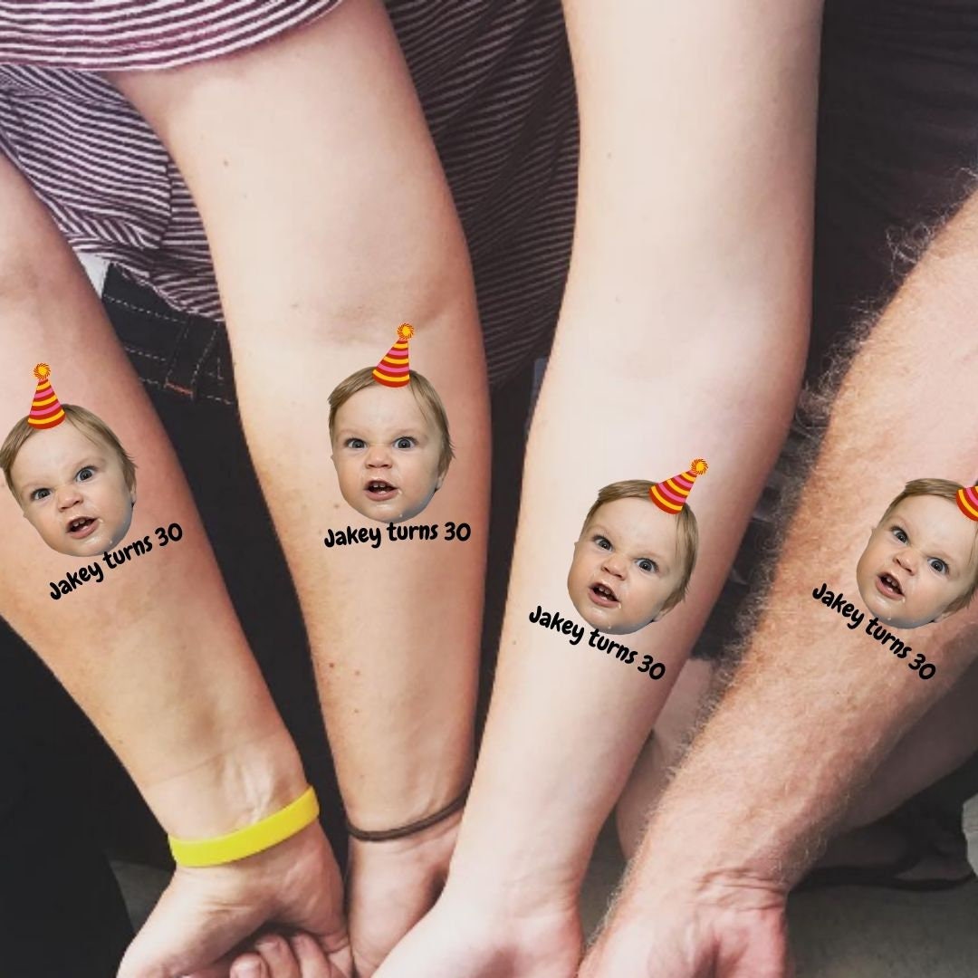 PHOTO TEMPORARY TATTOO Custom Face Tattoo Photo Temporary - Etsy UK