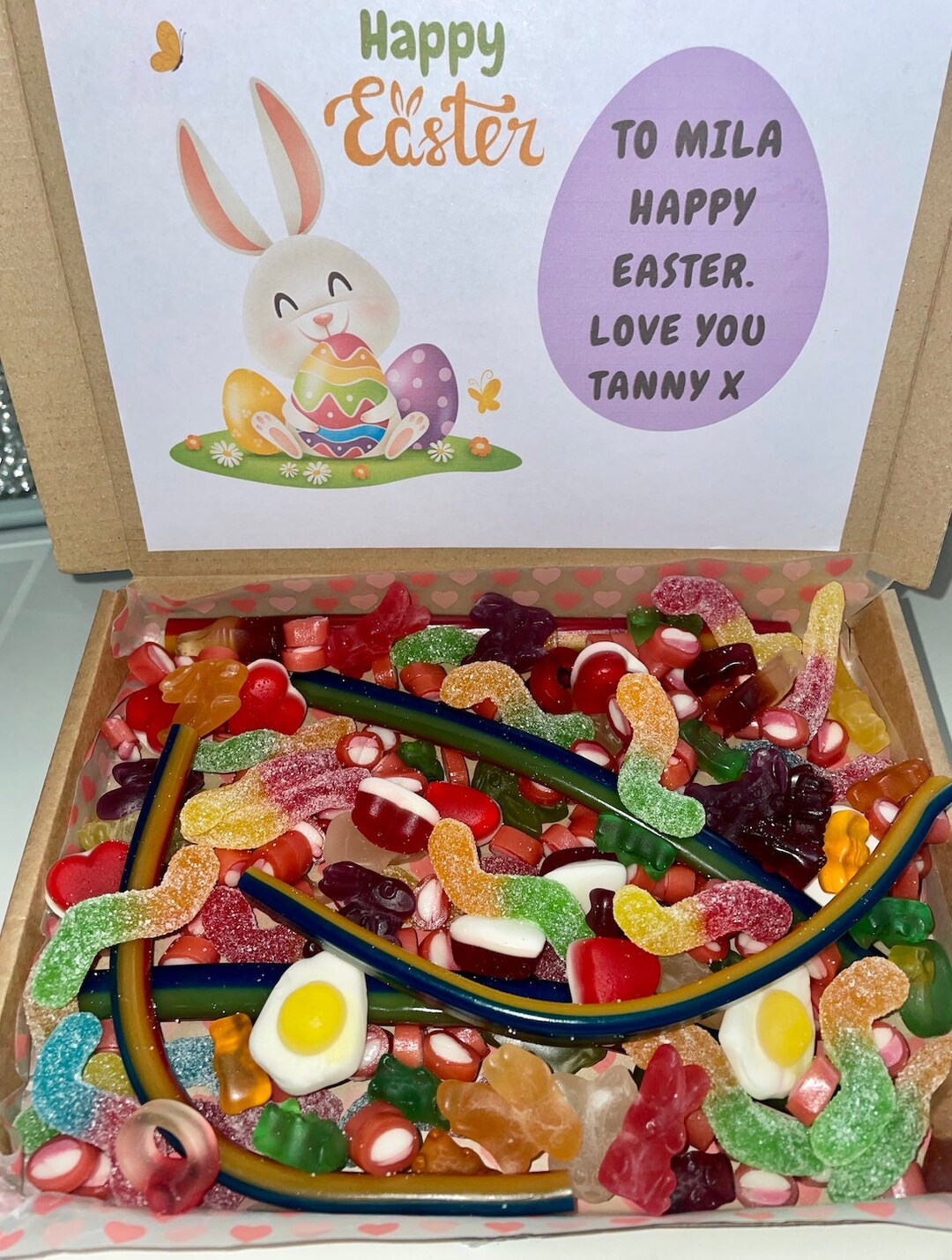EASTER Sweet Box - Pick N Mix - Personalised - FREE TATTOOS Included ...