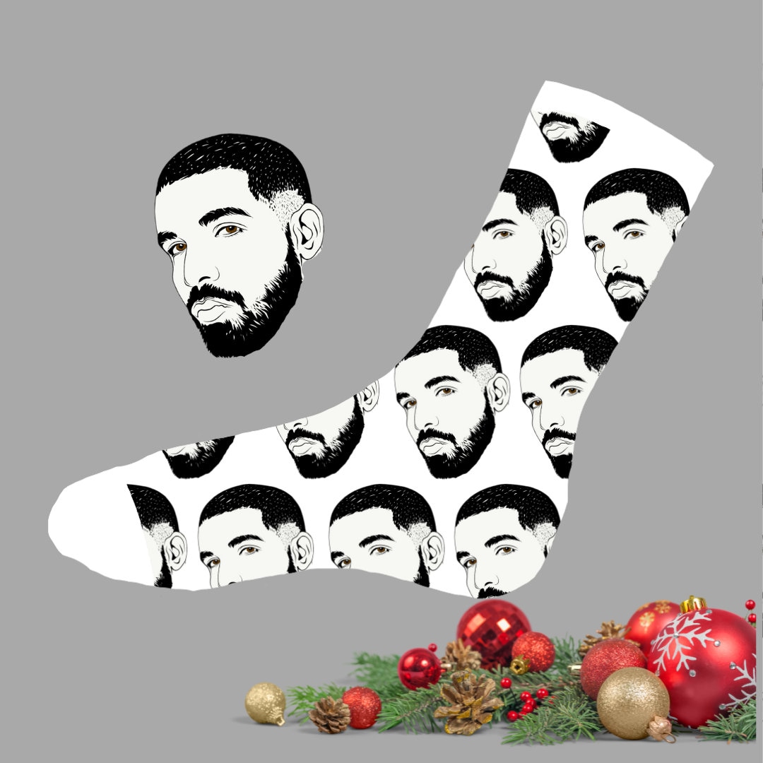 Drake Socks, Rapper Socks, Drake Gift Idea, Drake Fan Gifts, Celebrity ...