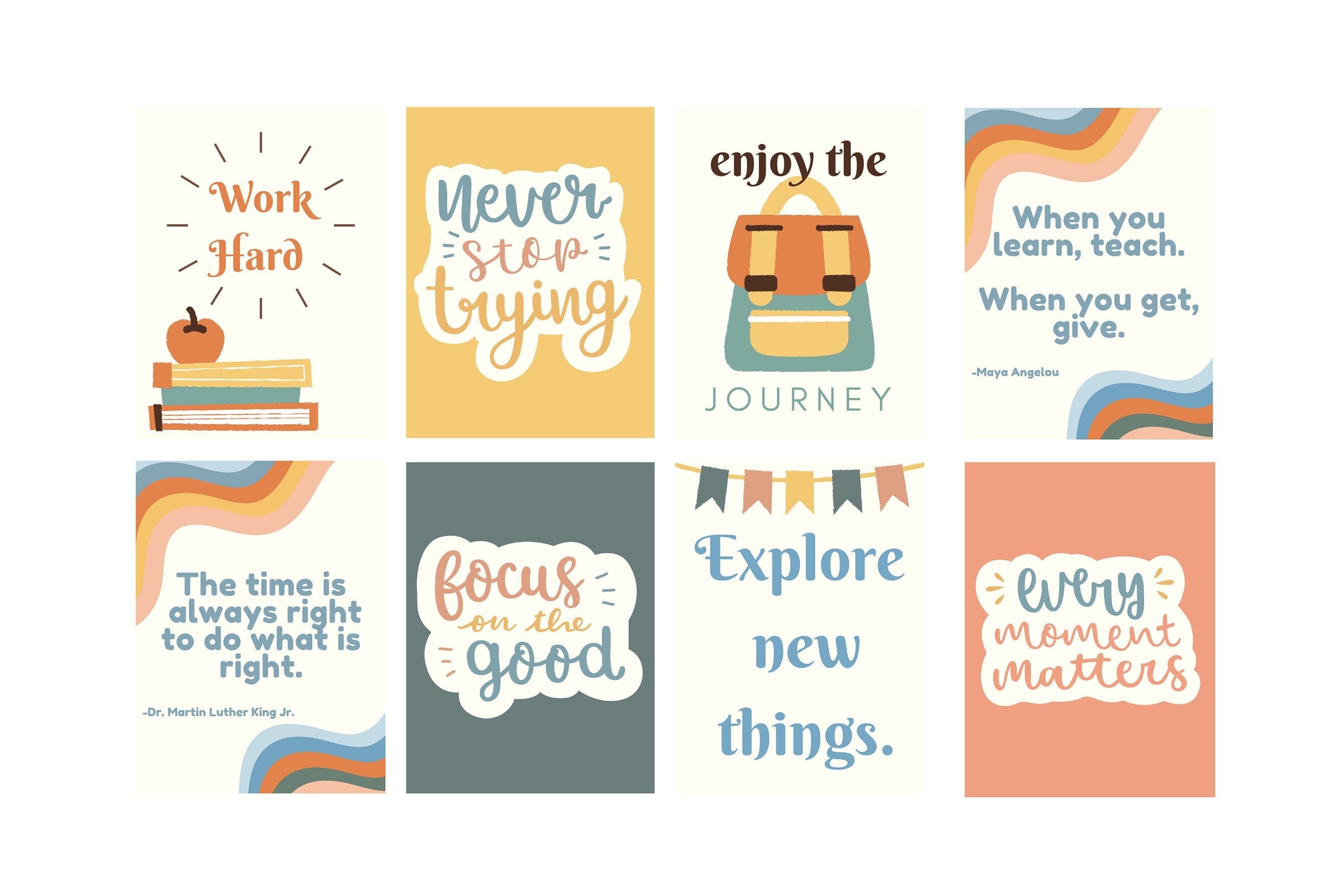 Bright Classroom Poster Pack - Etsy