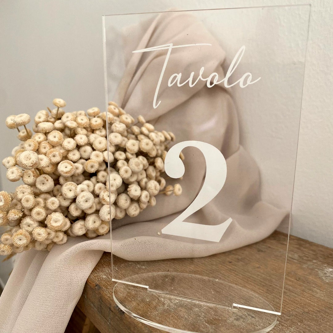 Transparent Plexiglass Wedding Table Markers Table Numbers - Etsy
