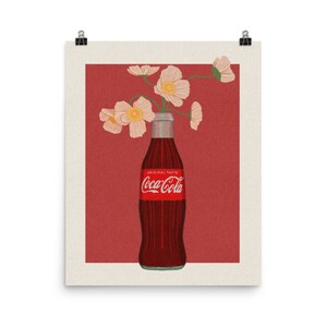 Coca Cola Illustrated Art Print | Botanical Coke Bottle Artwork ...