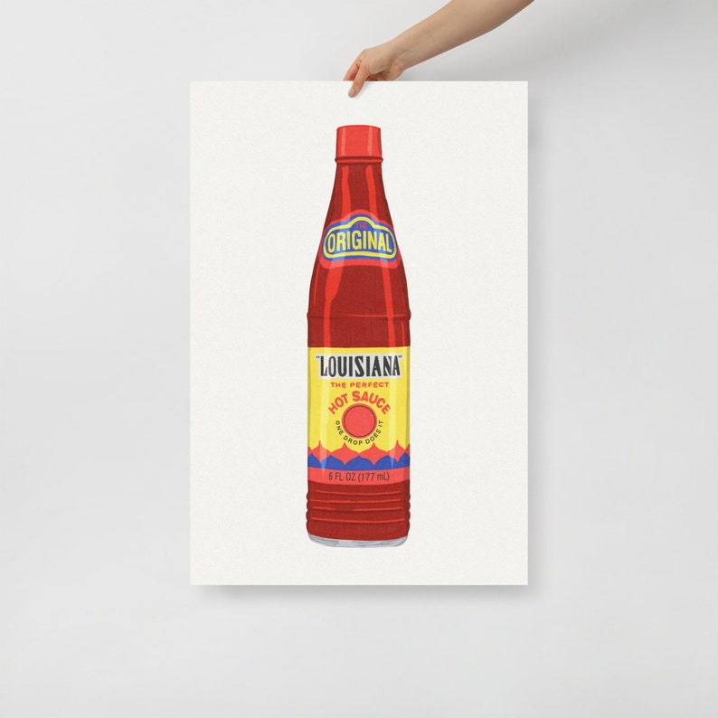 Louisiana Hot Sauce Print Hot Sauce Poster Hot Sauce Art - Etsy