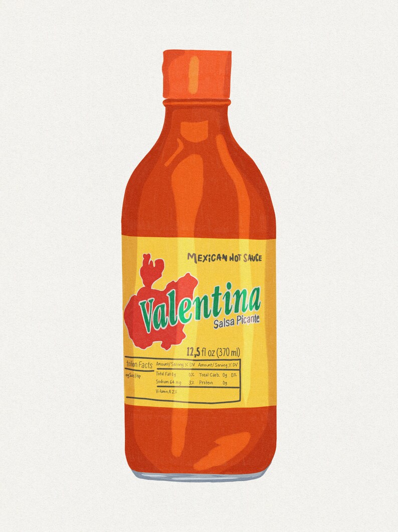 Valentina Hot Sauce Sticker Waterproof Mexican Food Sticker - Etsy