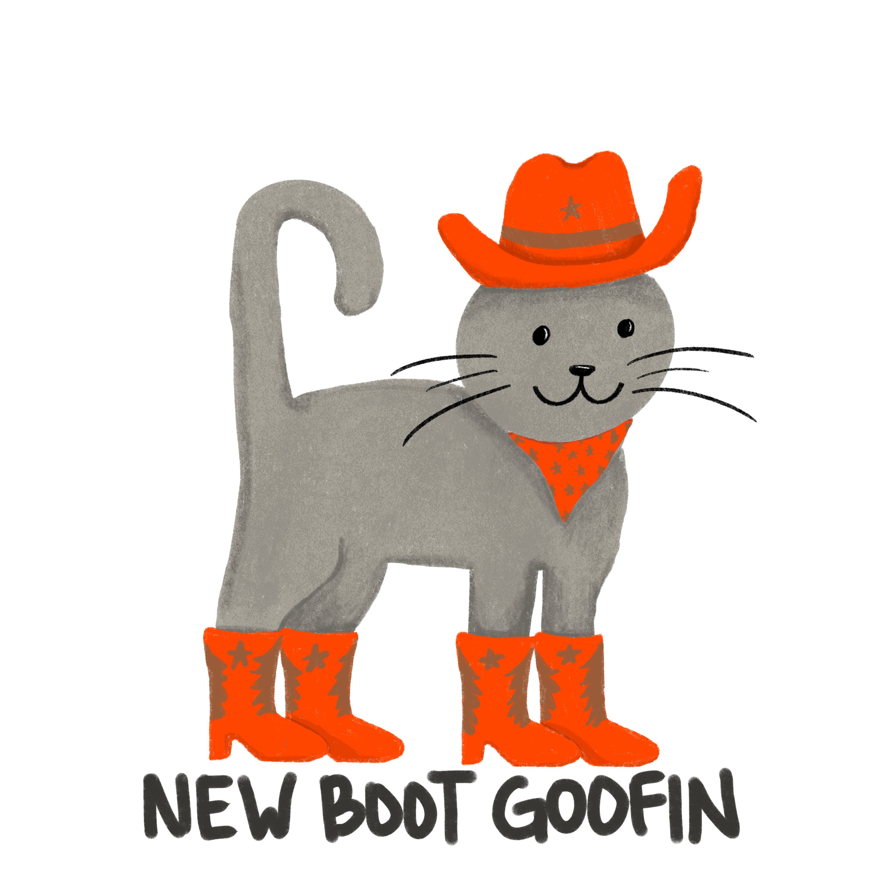 New Boot Goofin' Cowboy Cat Sticker Cat Cowboy Sticker - Etsy