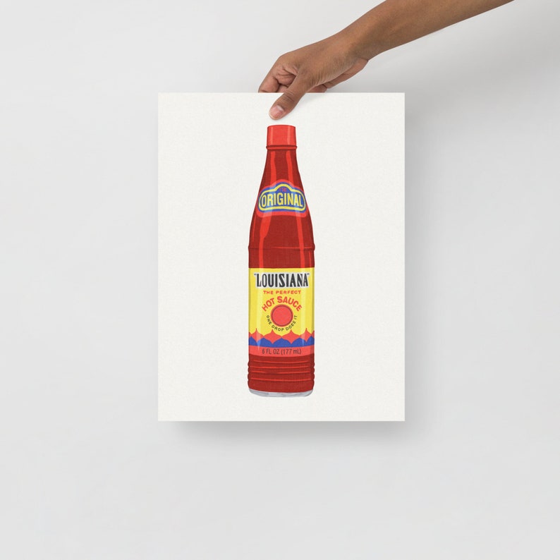 Louisiana Hot Sauce Print Hot Sauce Poster Hot Sauce Art - Etsy