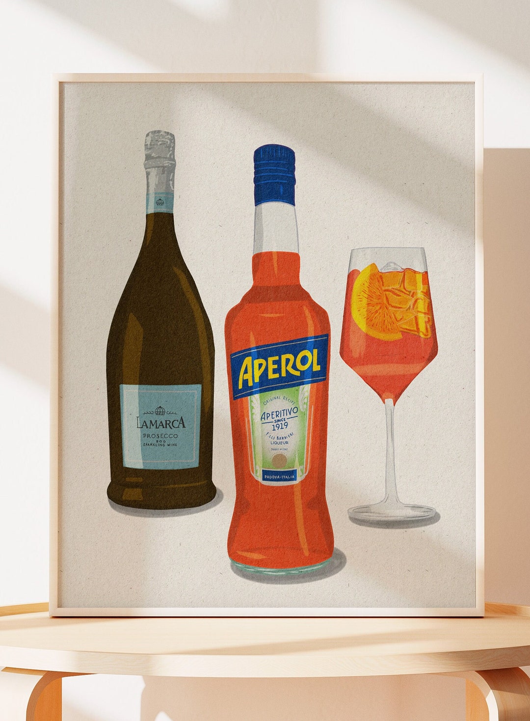 Aperol Spritz Illustrated Art Print Italian Spritz Artwork - Etsy