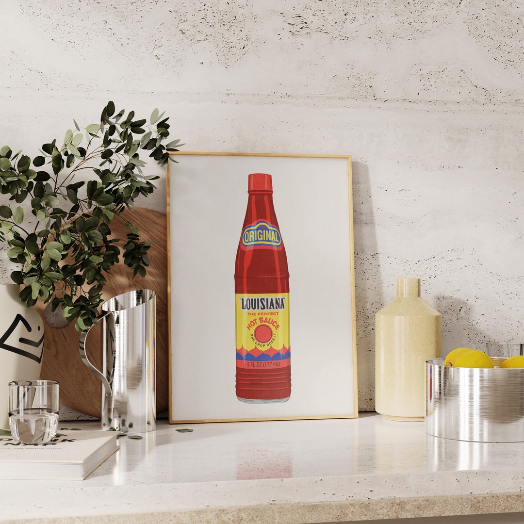 Louisiana Hot Sauce Print Hot Sauce Poster Hot Sauce Art - Etsy