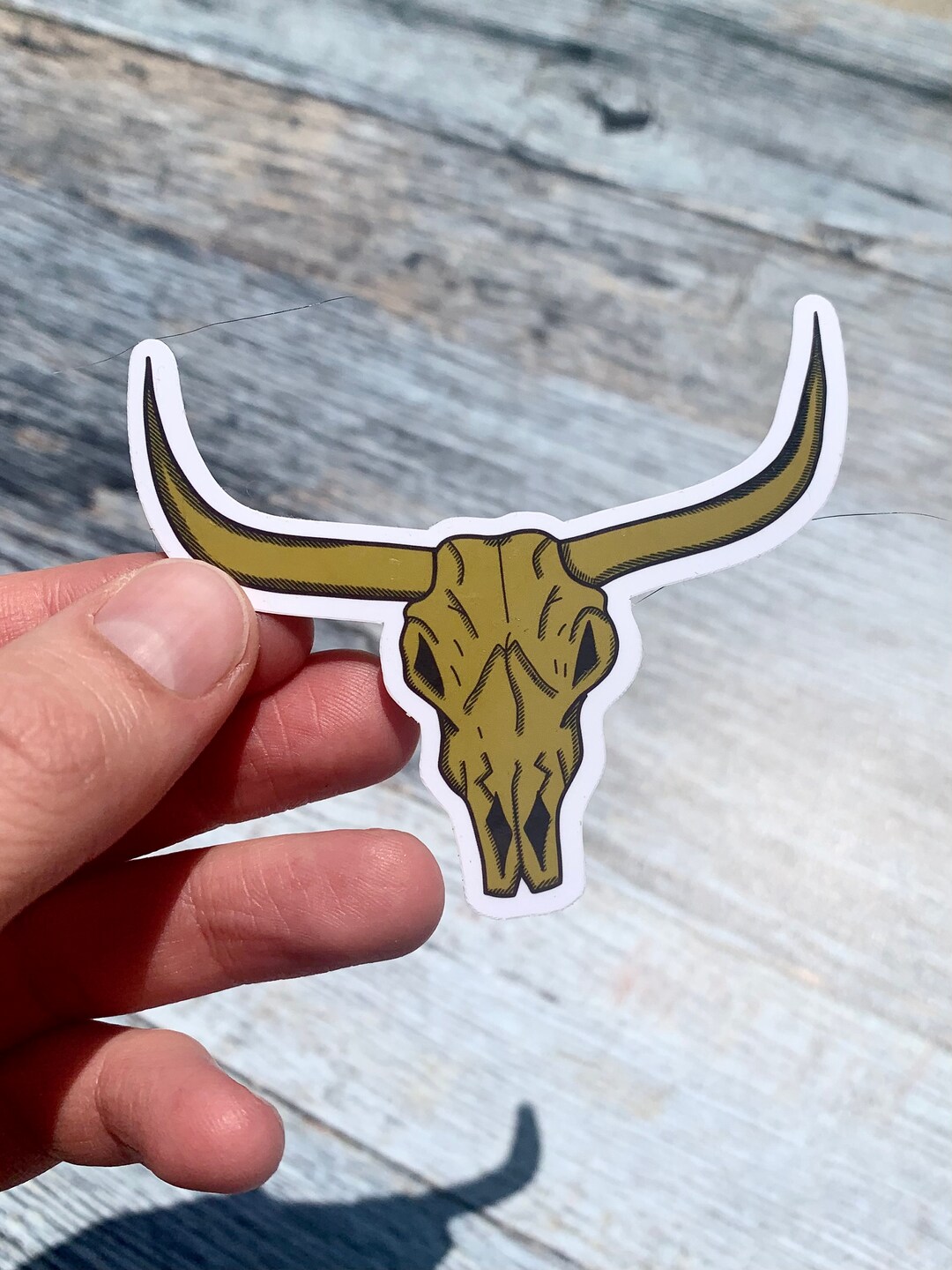Gold Longhorn Sticker Longhorn Skull Sticker Bull Sticker - Etsy
