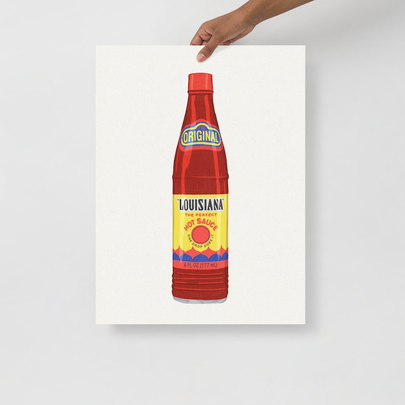Louisiana Hot Sauce Print Hot Sauce Poster Hot Sauce Art - Etsy