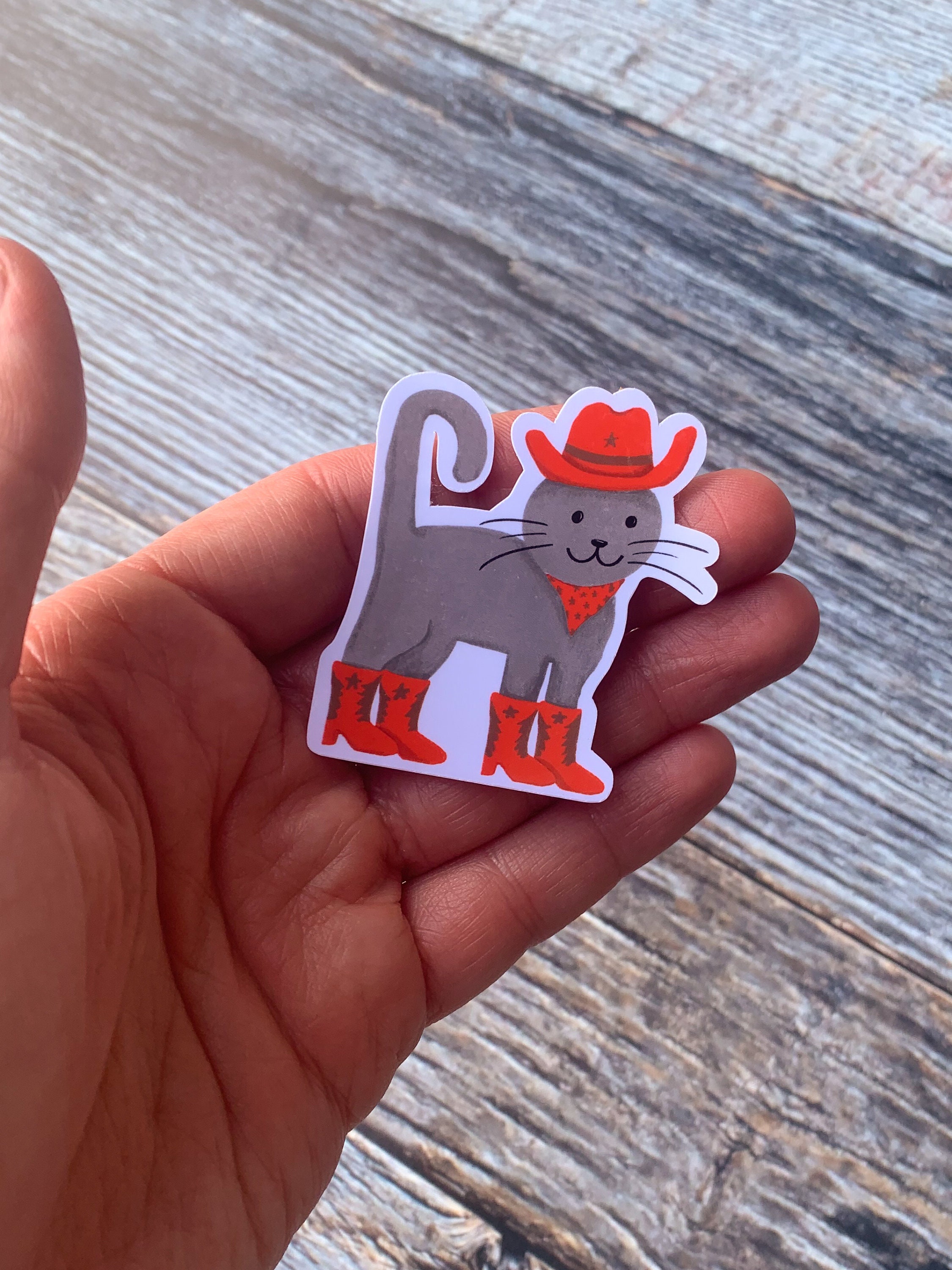 New Boot Goofin' Cowboy Cat Sticker Cat Cowboy Sticker - Etsy