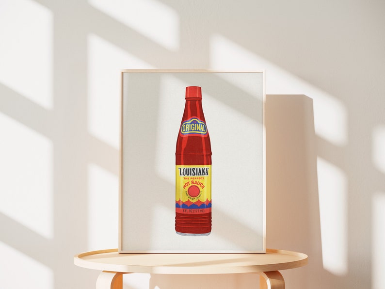 Louisiana Hot Sauce Print Hot Sauce Poster Hot Sauce Art - Etsy