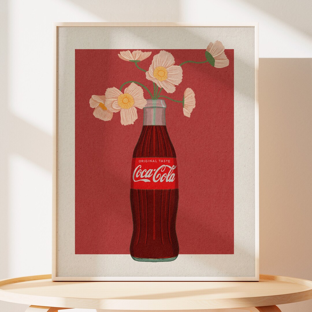 Coca Cola Illustrated Art Print | Botanical Coke Bottle Artwork ...