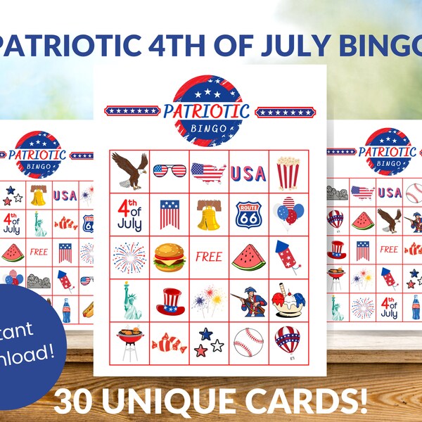 4th of July Bingo - Etsy