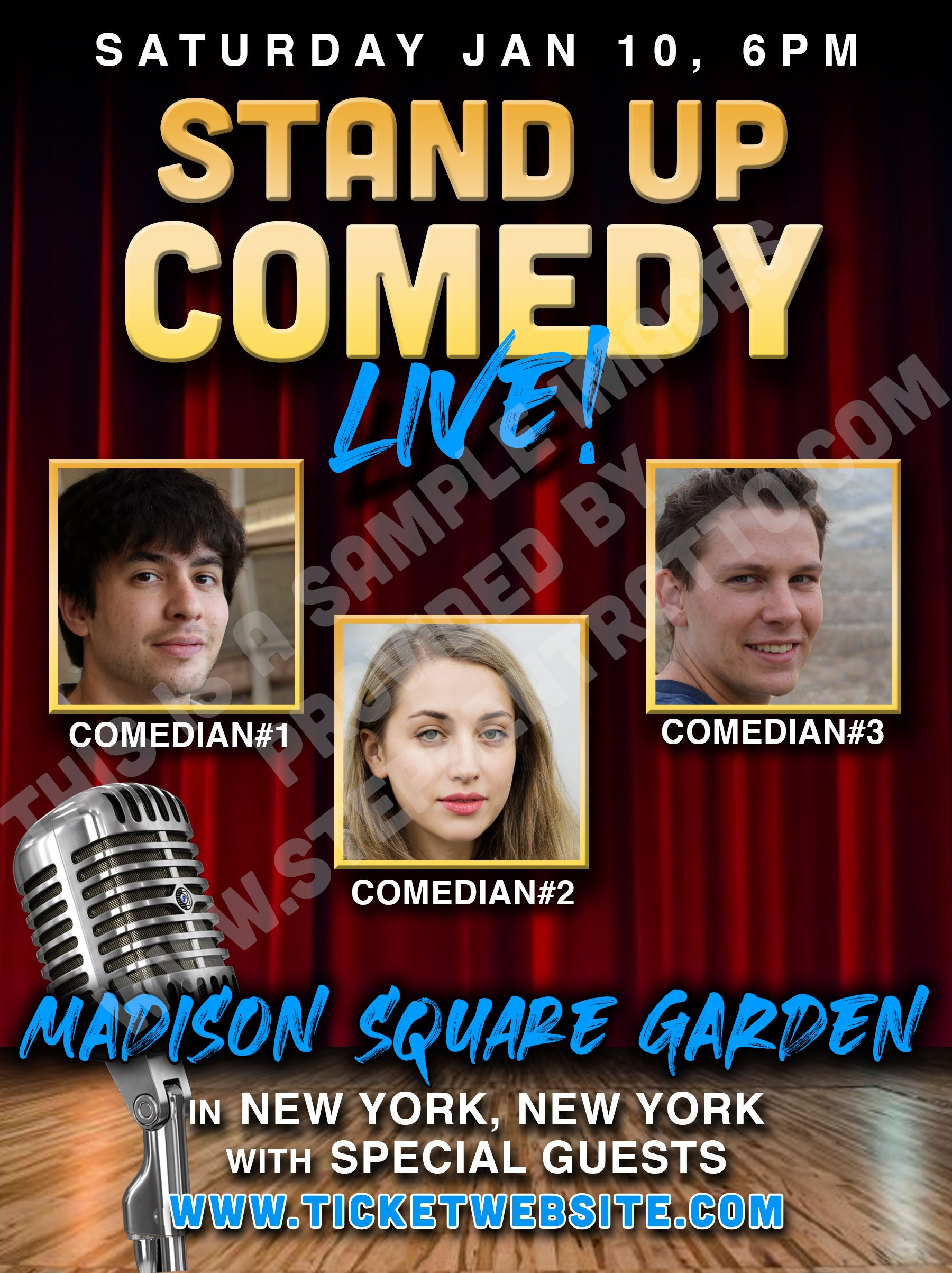 Editable Stand up Comedy Event Poster Flyer Template - Etsy