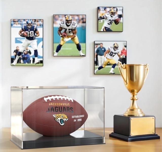 Full Size Football Acrylic Display Case With Black Acrylic Base ...