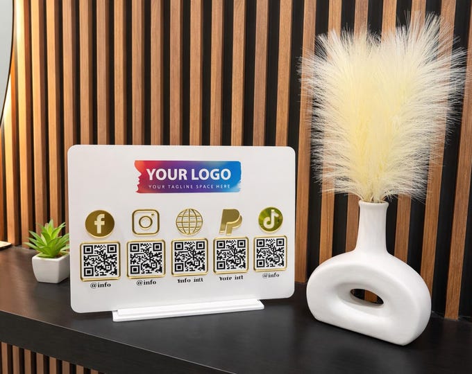 Custom Acrylic QR Code Business Sign – Social Media, Payment Scan - Etsy