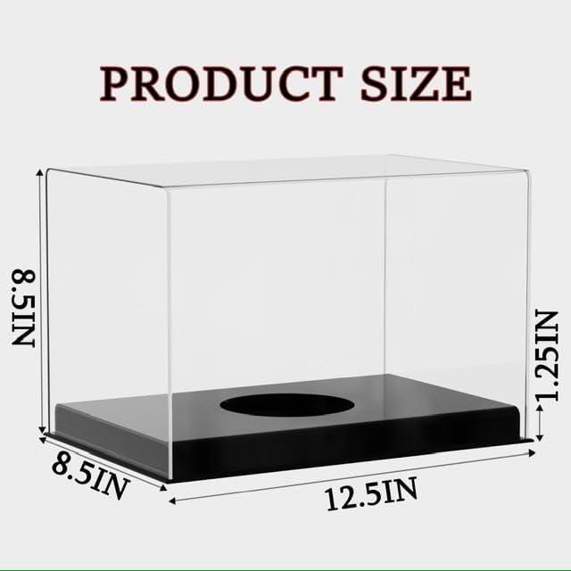 Full Size Football Acrylic Display Case With Black Acrylic Base ...