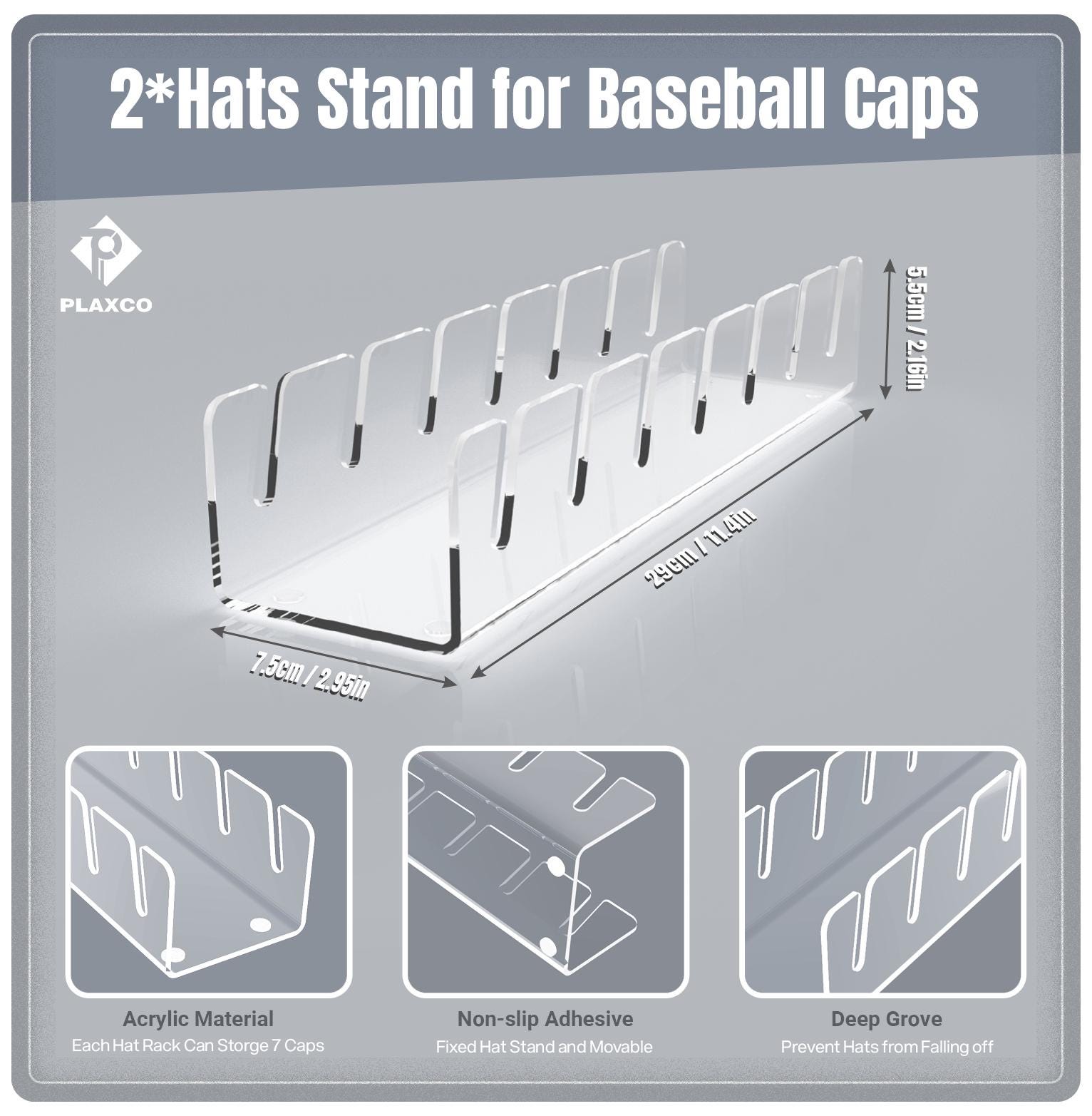 Acrylic Baseball Cap Stand: No Install Hat Organizer (2 Pcs) - Etsy