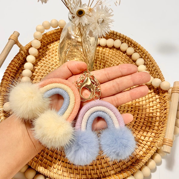 Pompom Keychain - Etsy