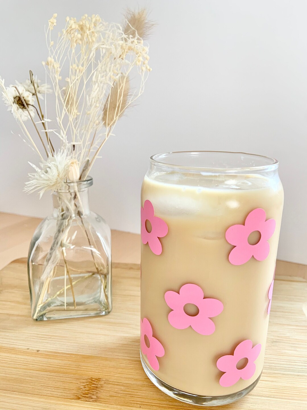 Retro Flower Glass Cup / Flower Glass Beer Cup/ Daisy Coffee Glass ...