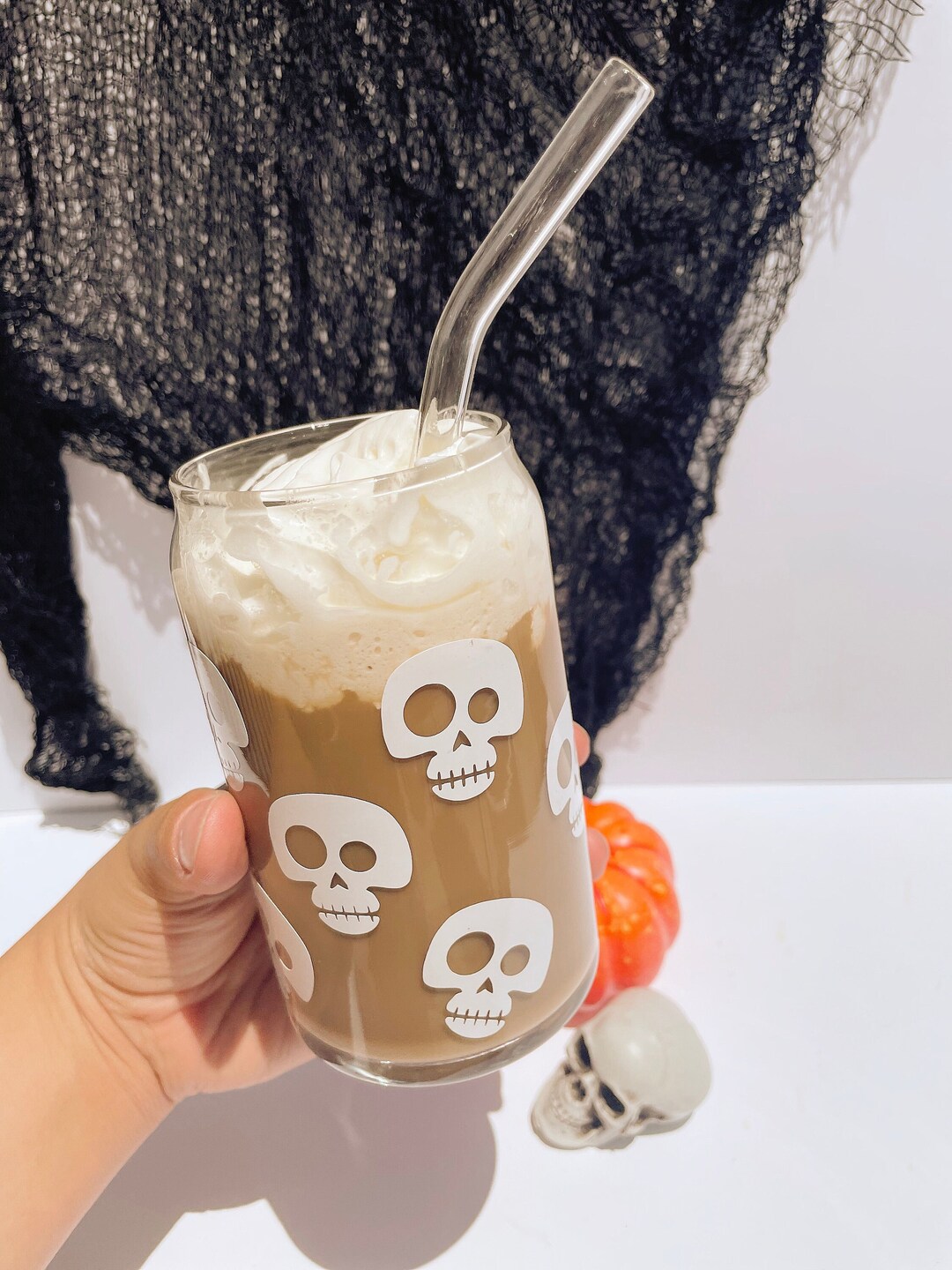 Cute Skull Cup/ Skull Cup/ Beer Glass Cup/ Skull Glass Cup/ Halloween ...