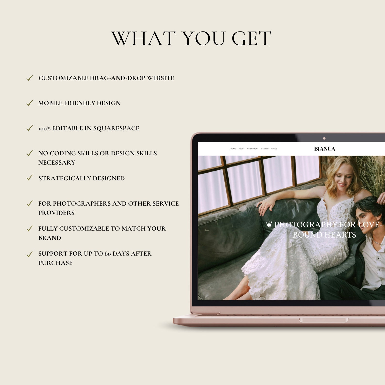 Squarespace Website Template for Photographer, Bianca Template ...