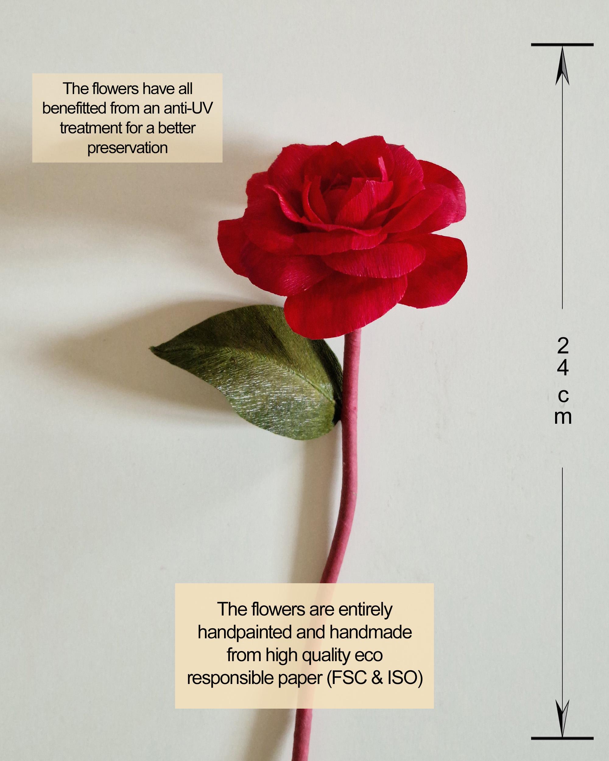 Handmade Crepe Paper Red Camellia Flower - Etsy
