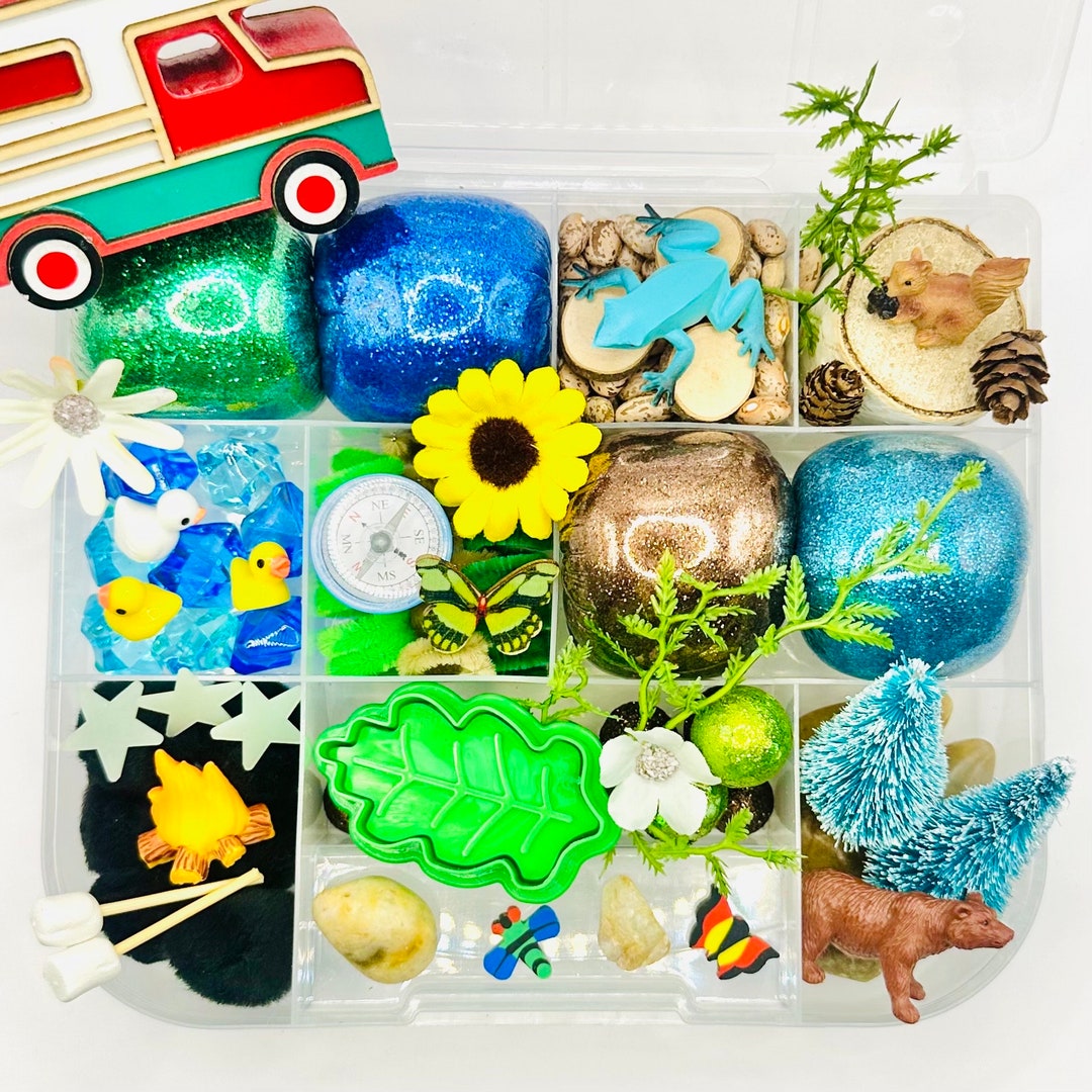Camping Playdough Kit, Camping Sensory Kit, Sensory Bin, Playdoh Kit ...