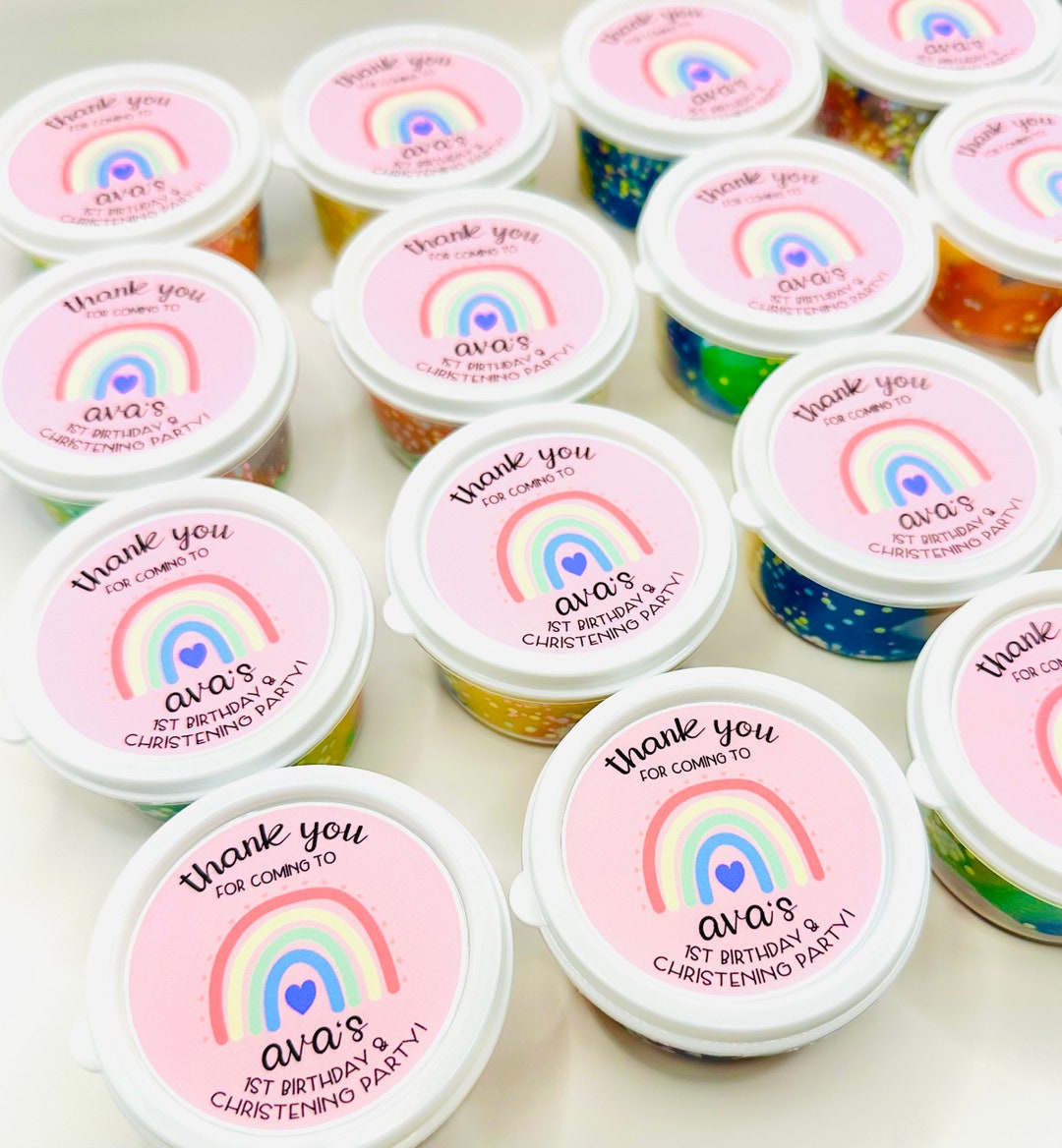 Custom Party Favor Stickers, Custom Playdough Jar Labels, Custom Labels ...